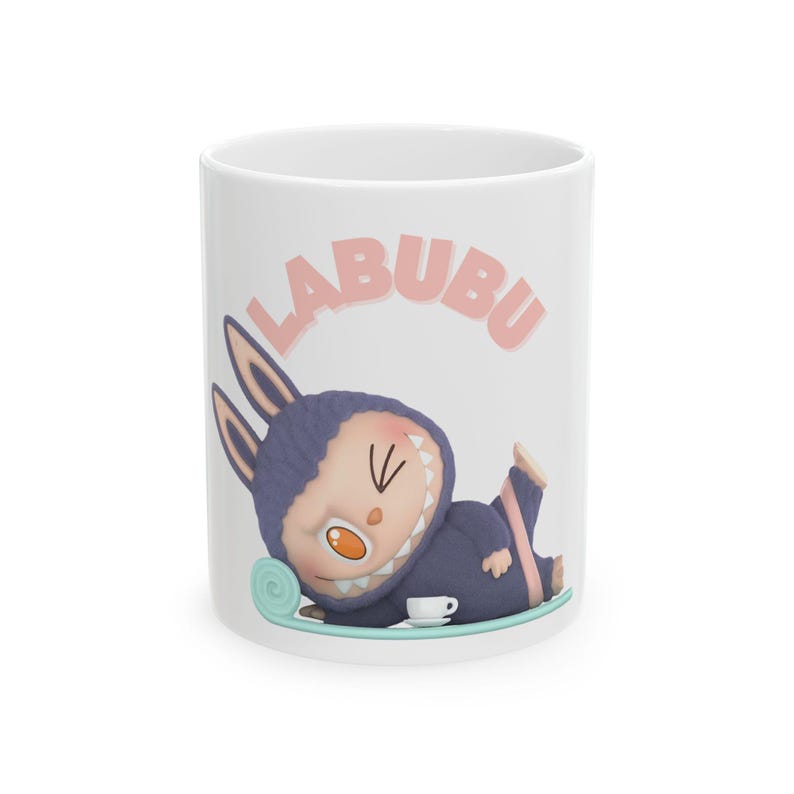 Cute Labubu Character Ceramic Mug, Fun Coffee Cup, Adorable Gift for ...