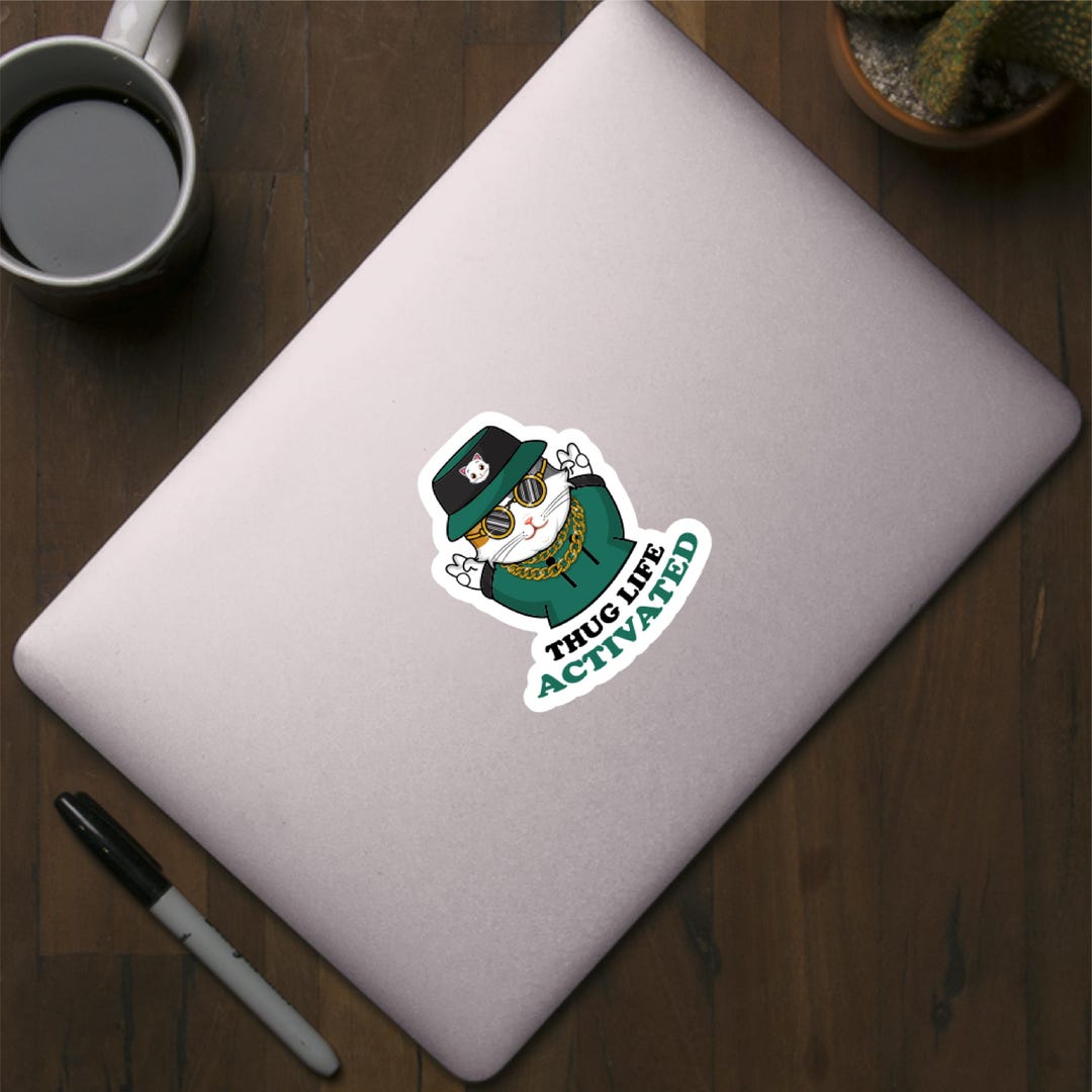 Thug Life Activated Digital Printable Memes Sticker Bundle – Sarcastic ...