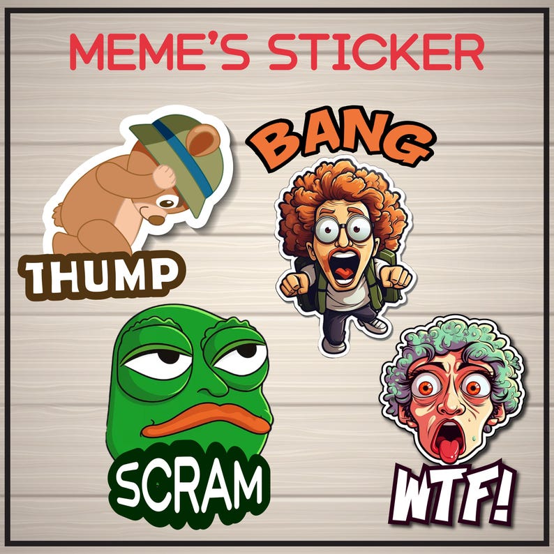 SCRAM Digital Printable Memes Sticker Bundle – Sarcastic Meme Stickers ...