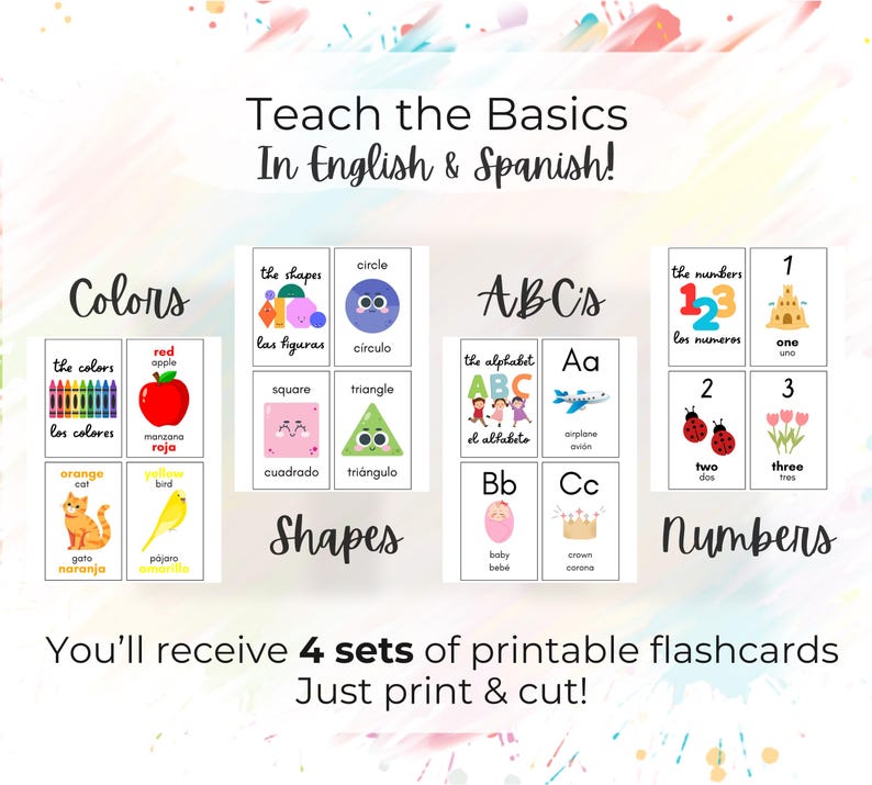 Bilingual Preschool Bundle, English and Spanish, Personalized Toddler ...
