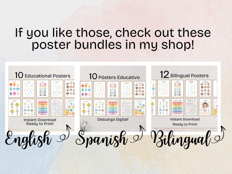 Positive Affirmation Posters, Watercolor Rainbow Wall Decor, Pastel ...