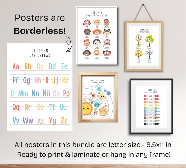 Bilingual Preschool Bundle, English and Spanish, Personalized Toddler ...