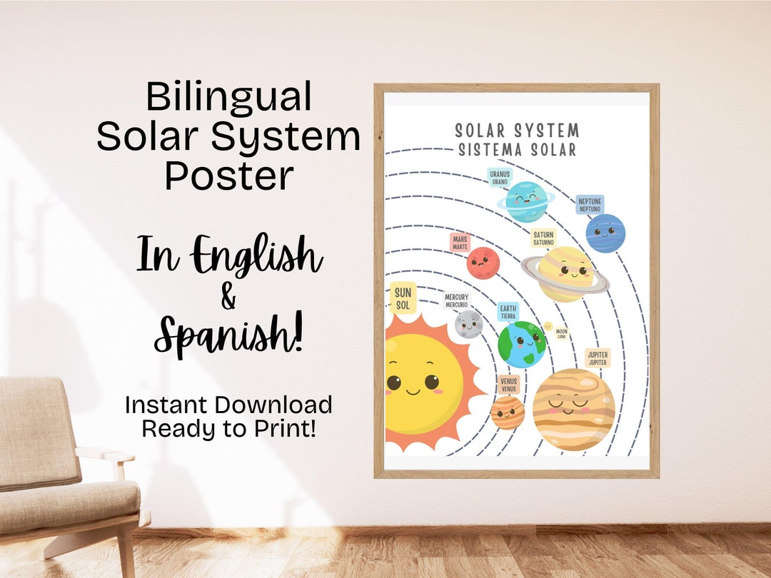Bilingual Solar System Educational Posters, English and Spanish ...