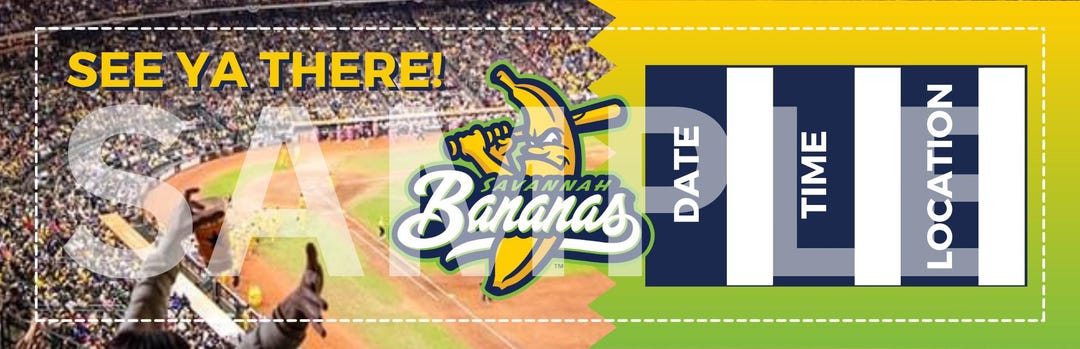 Savannah Bananas Ticket PDF - Etsy