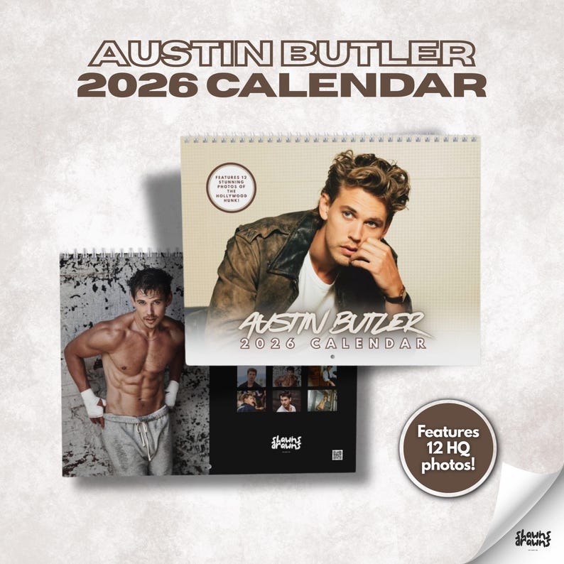 Austin Butler 2026 Calendar, Hot Guy Wall Calendar, Christmas New Years ...