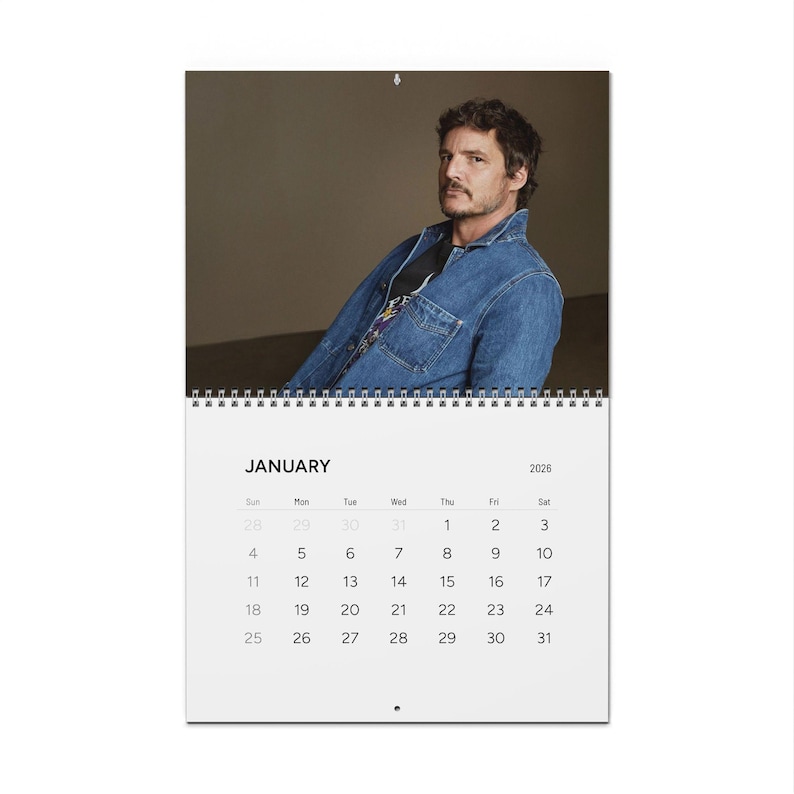 Pedro Pascal 2026 Wall Calendar, Actor Fan Gift, Pop Culture Office ...