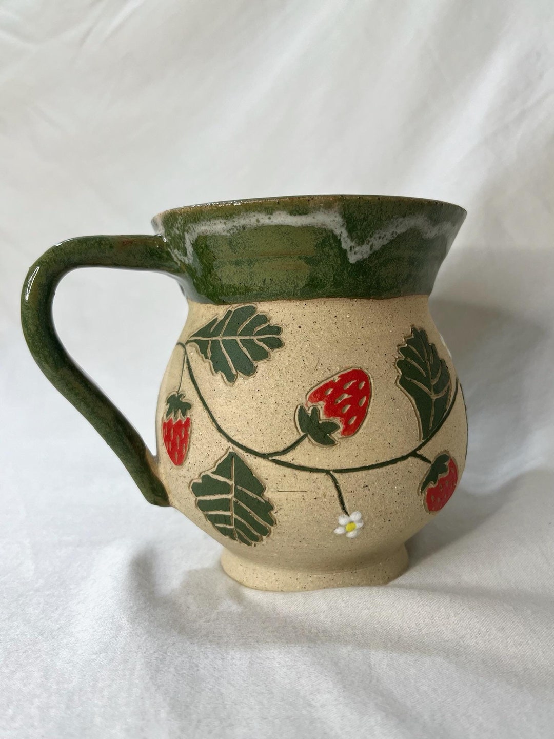 Strawberry Pattern Mug Handmade Ceramic Pottery - Etsy