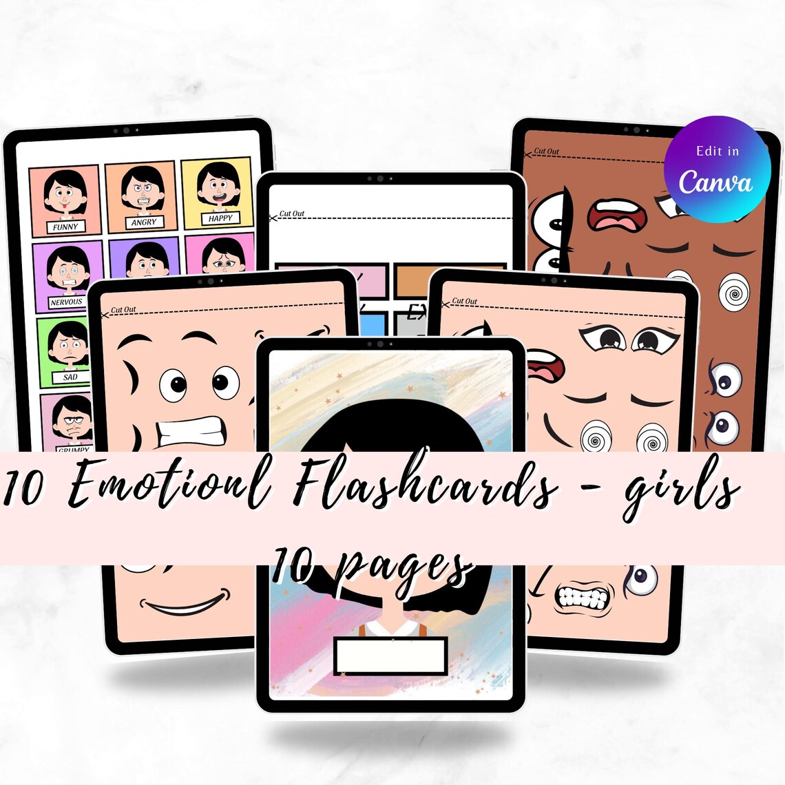 Emotional Flashcards for Girls | Interactive Feelings Cards ...