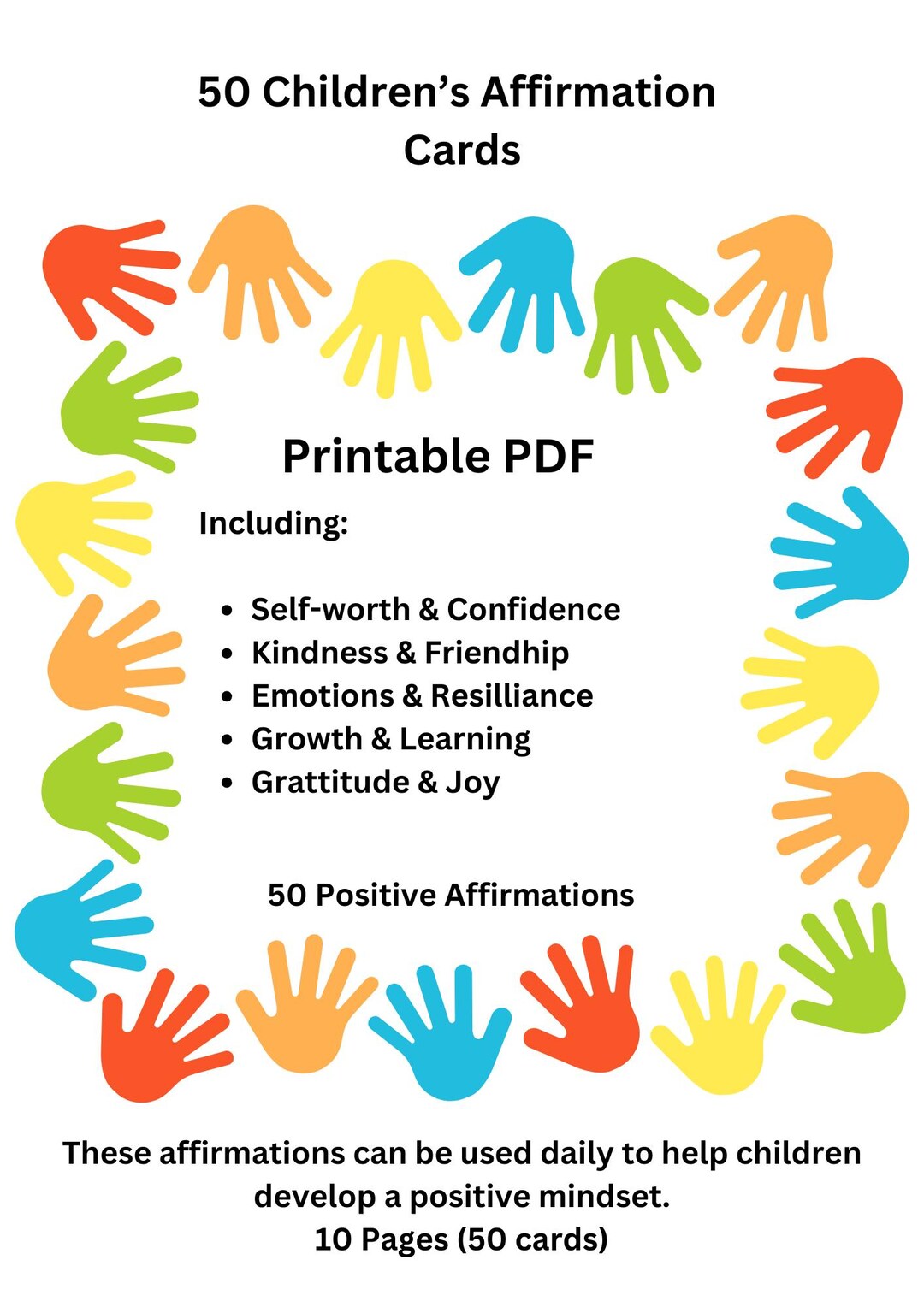 Childrens Affirmation Cards, Printable Daily Affirmations for Kids ...