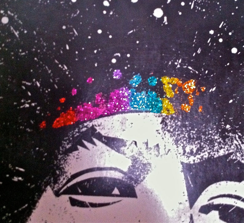 Glittered Jimi Hendrix Kiss The Sky Album Etsy