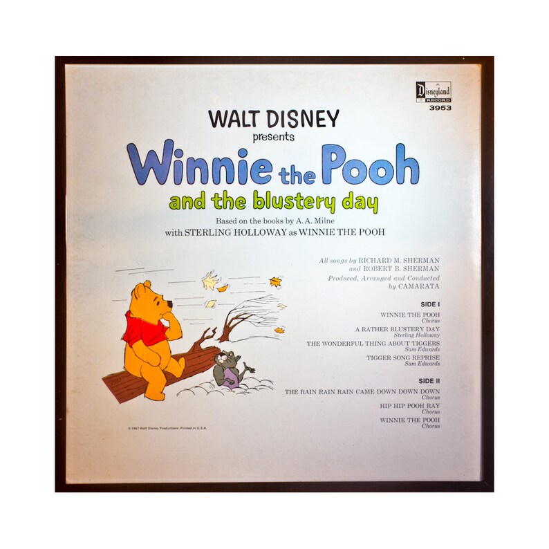 Glittered Winnie the Pooh Disney Album Cover Art - Etsy