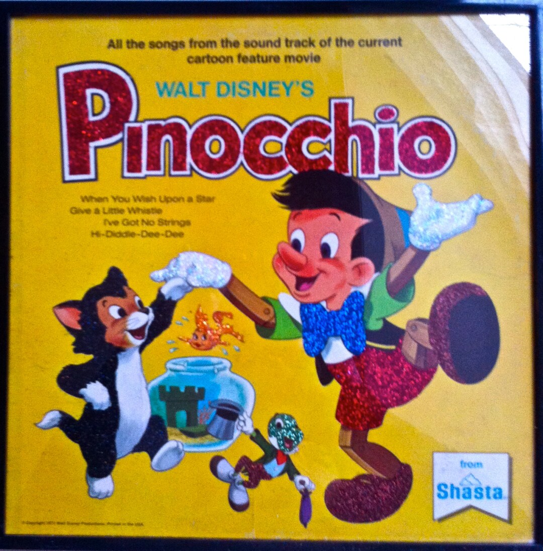 Glittered Vintage Pinocchio Album yellow - Etsy