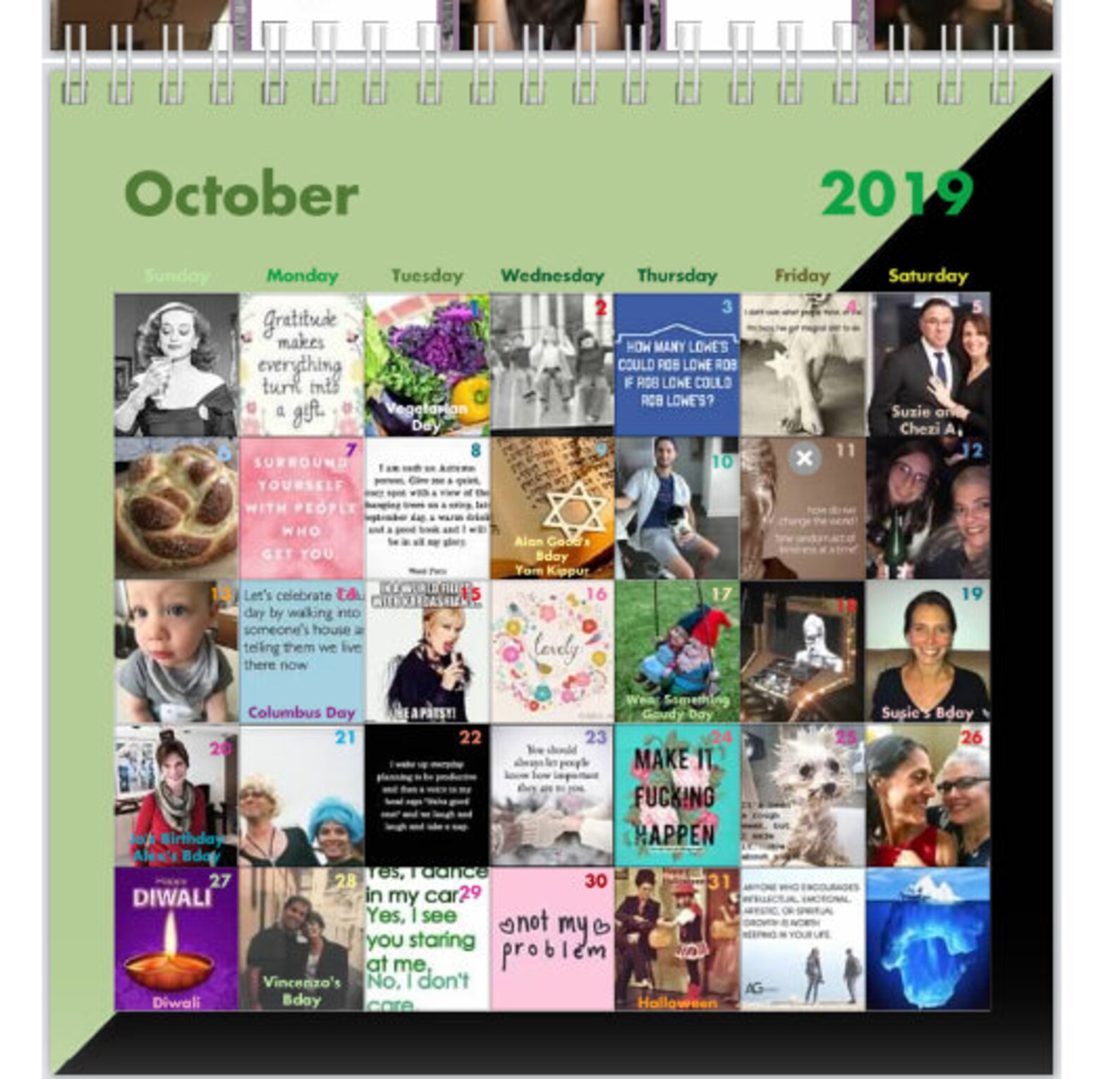 Personalized 2019 Calendar Just for You With You Friends and Family ...