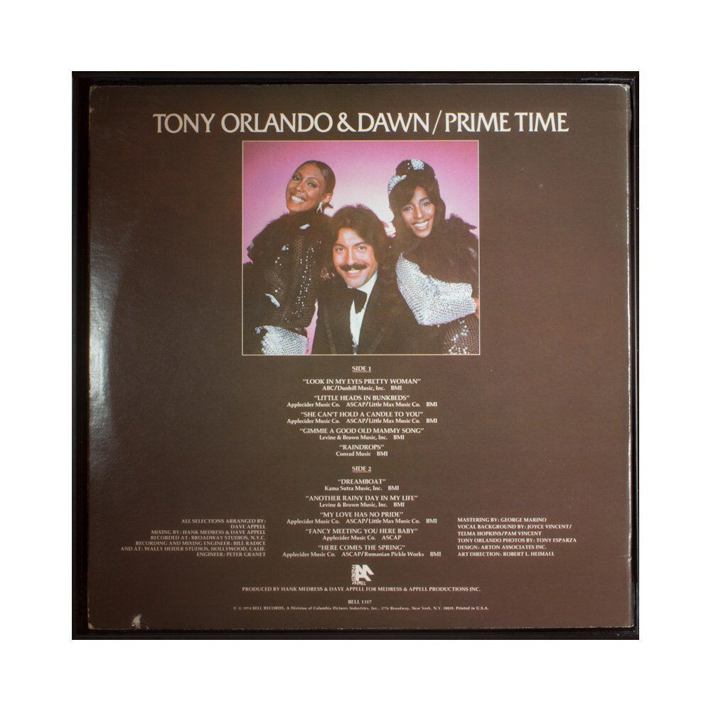 Glittered Tony Orlando and Dawn Prime Time Album - Etsy