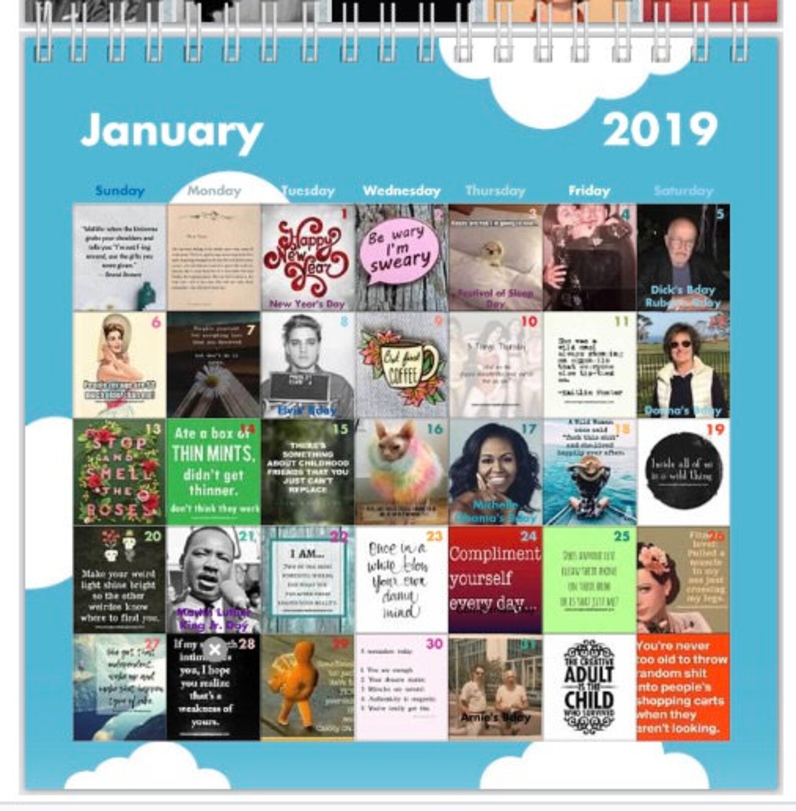 Personalized 2019 Calendar Just for You With You Friends and Family ...