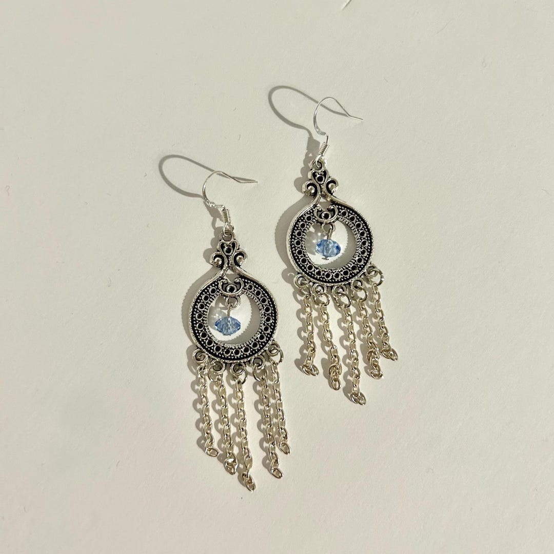 Roman Empire Inspired Silver and Blue Hypoallergenic Chandelier ...
