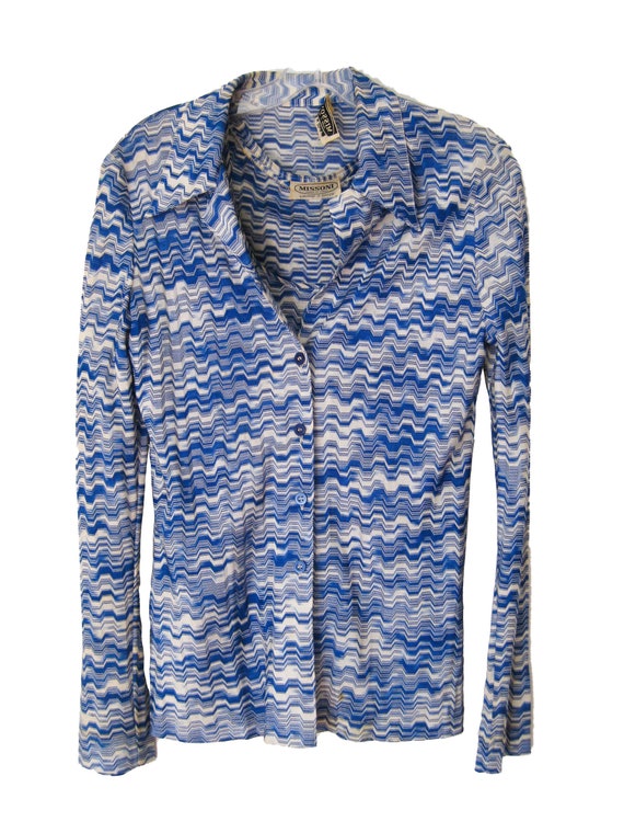 MISSONI 1960’s 1970's Iconic Chevron Pattern Knit 3 P… - Gem