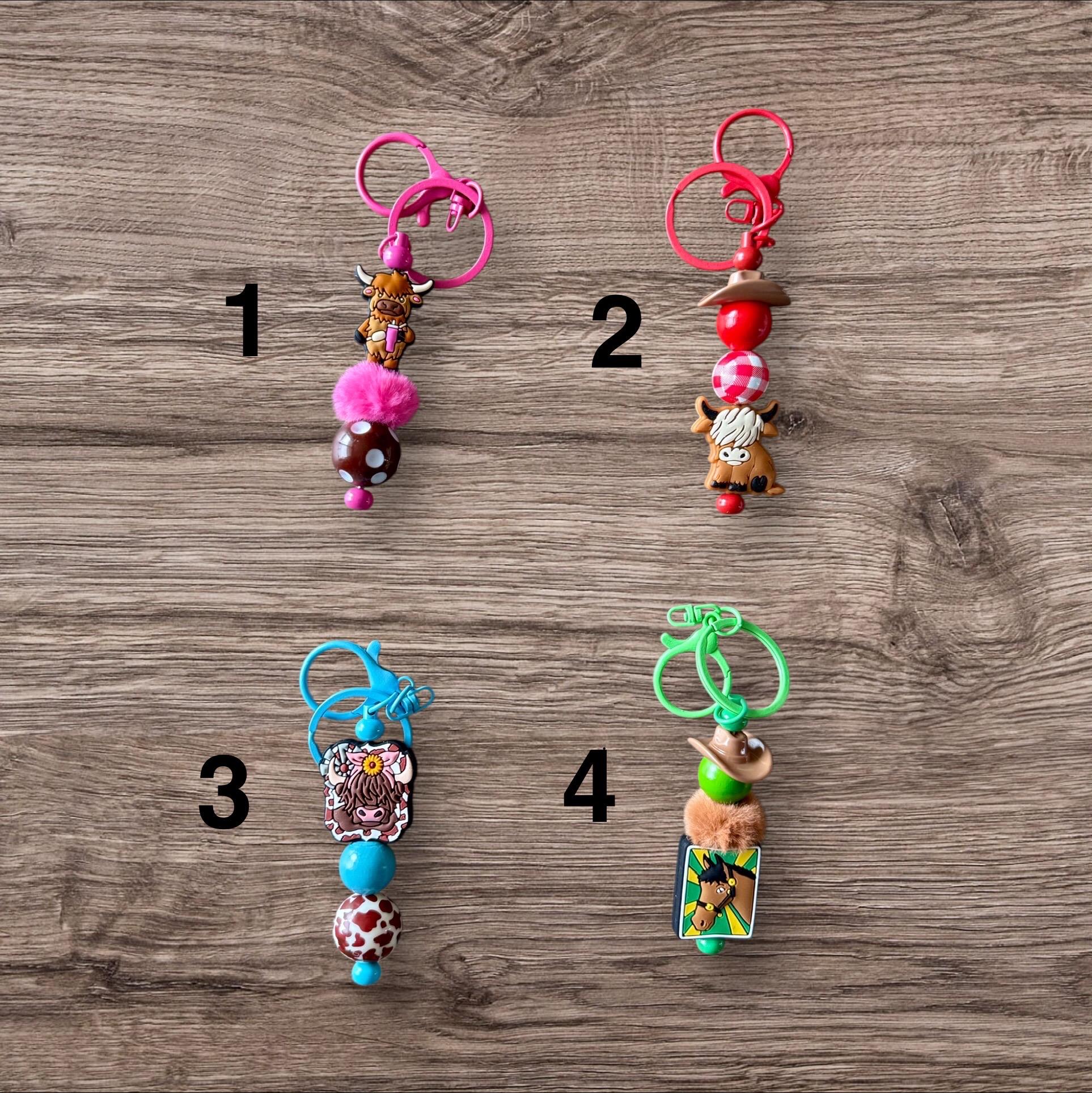 Handmade One of a Kind Beaded Bar Keychains. so Pretty With Different ...