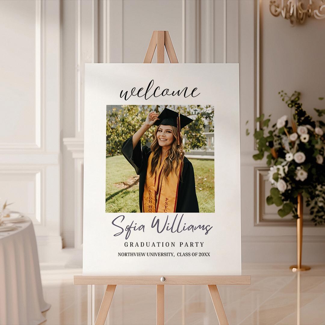 Modern Graduation Welcome Poster Template, Single Photo, Collage ...