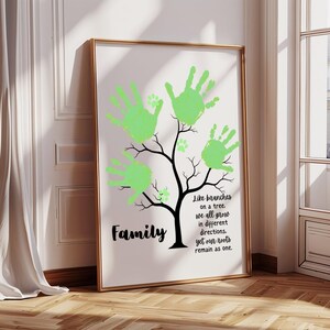 Family Tree, Handprint Art, Kids Baby Keepsake Ideas, Printable, Craft ...