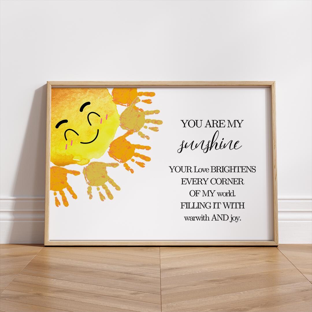 You Are My Sunshine Handprint Art Craft for Kids, DIY Hand Print ...