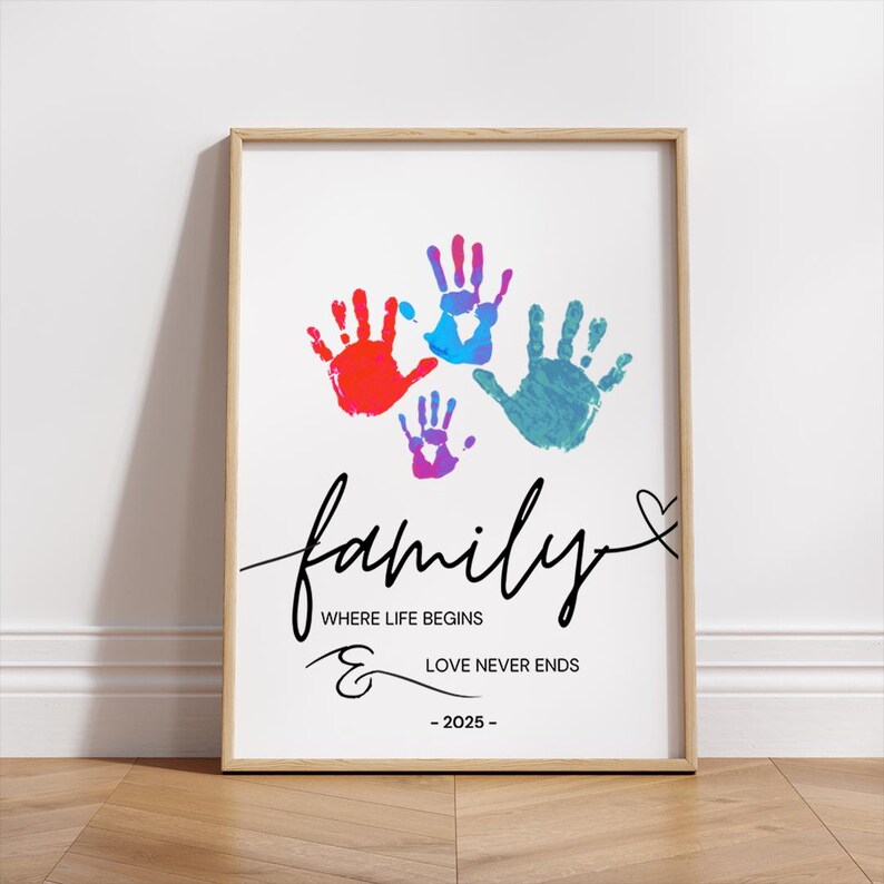 Family Handprint Art, Family Hand Print Kit Included, Family Hands ...