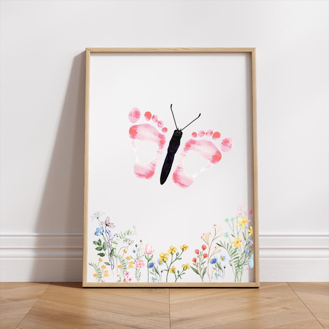 Butterfly Footprint Craft, Summer Craft, Baby & Kids' Footprint ...