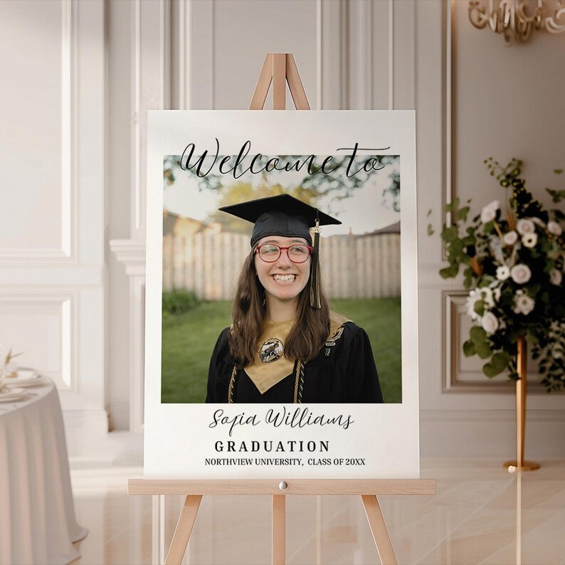 Graduation Party Welcome Sign Template, Senior Graduation Welcome Sign ...