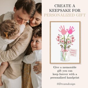 Mother's Day Handprint Art Craft, Grandma's Day Birthday Card, Thank ...