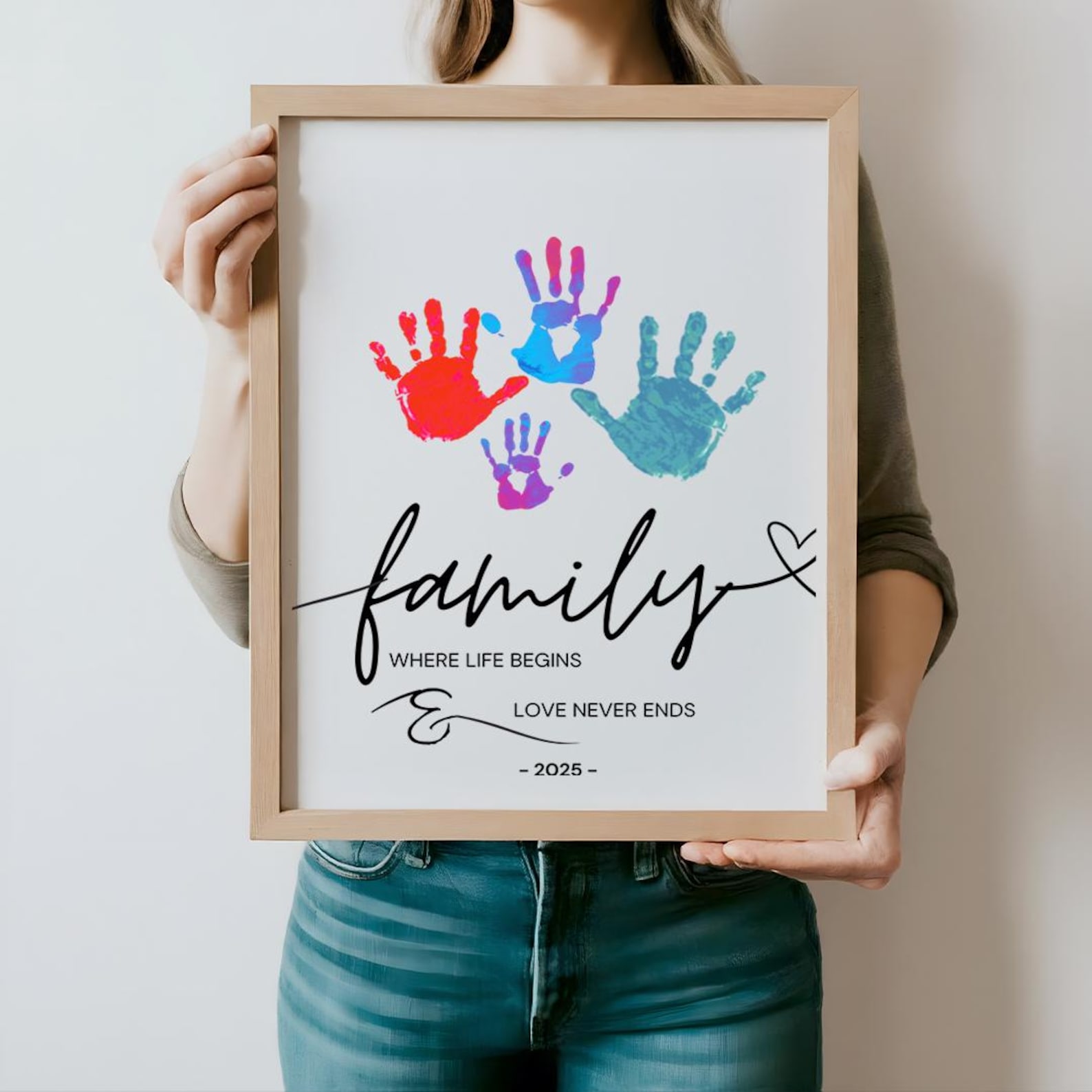 Family Handprint Art, Family Hand Print Kit Included, Family Hands ...