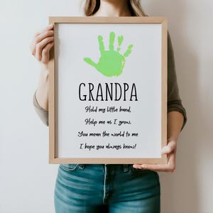 Handprint Grandpa Printable Art, Father's Day Gift, Father's Day Art ...