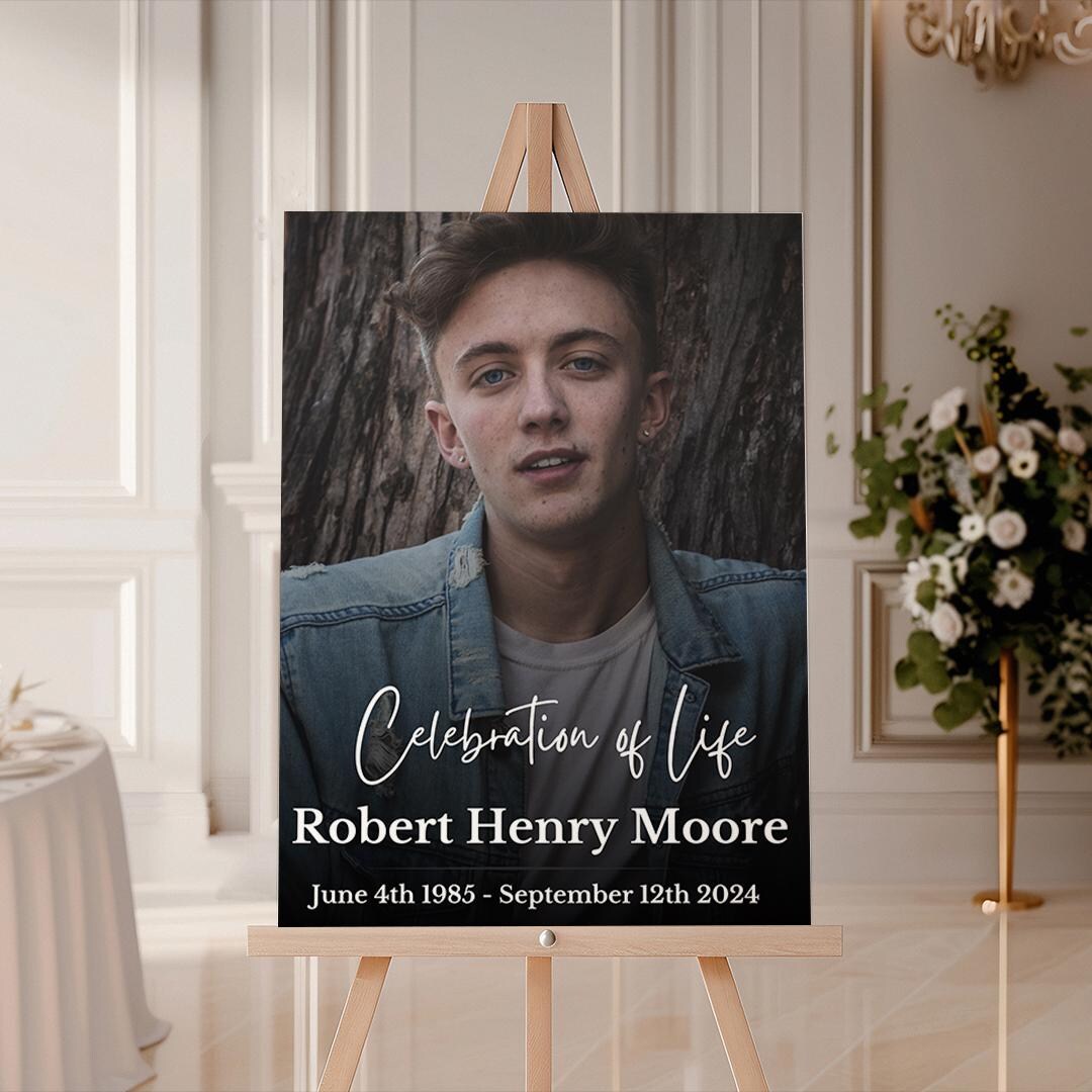 Memorial Sign, Celebration of Life Poster, Editable Funeral Welcome ...