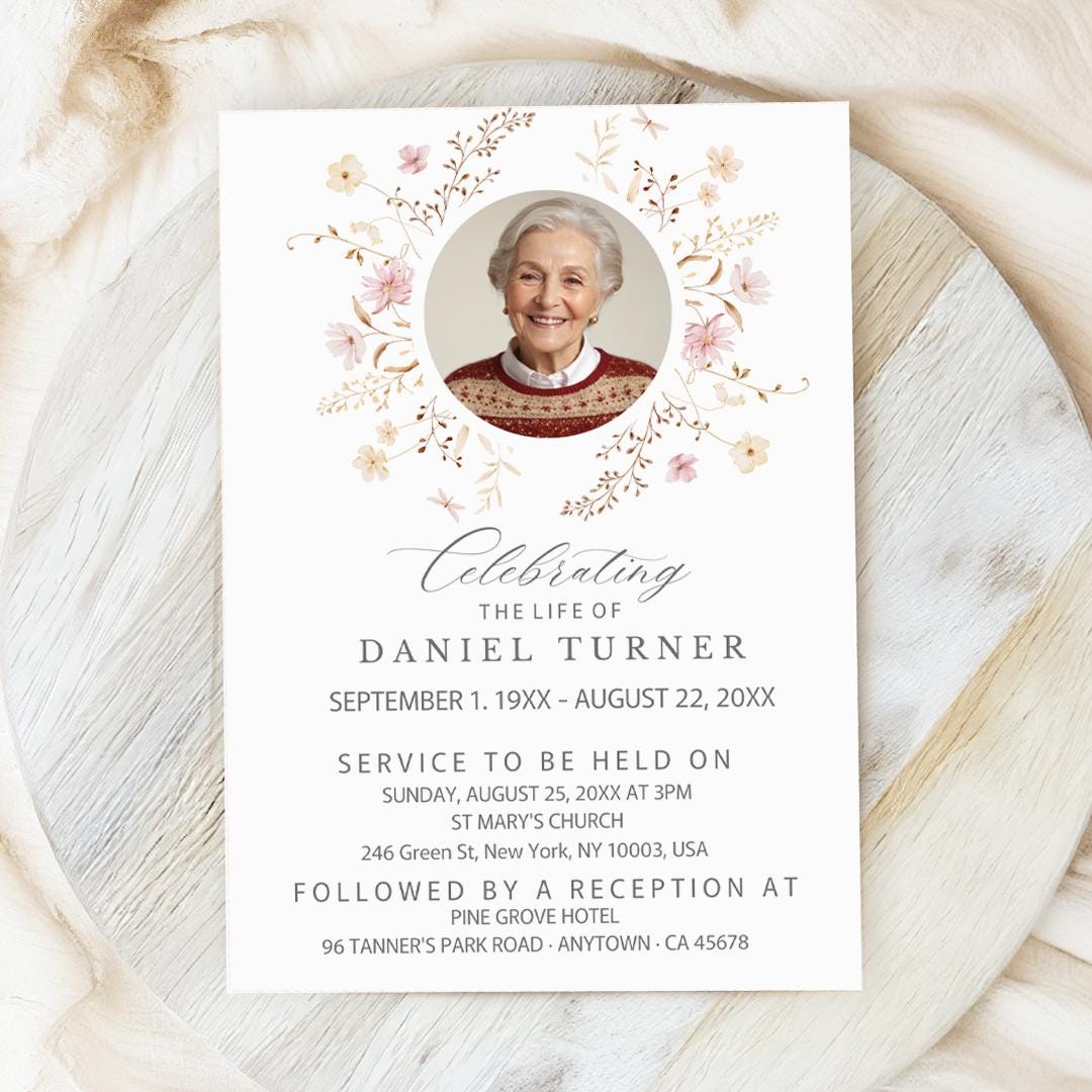 Editable Funeral Program Template, Memorial Service Template, Obituary ...