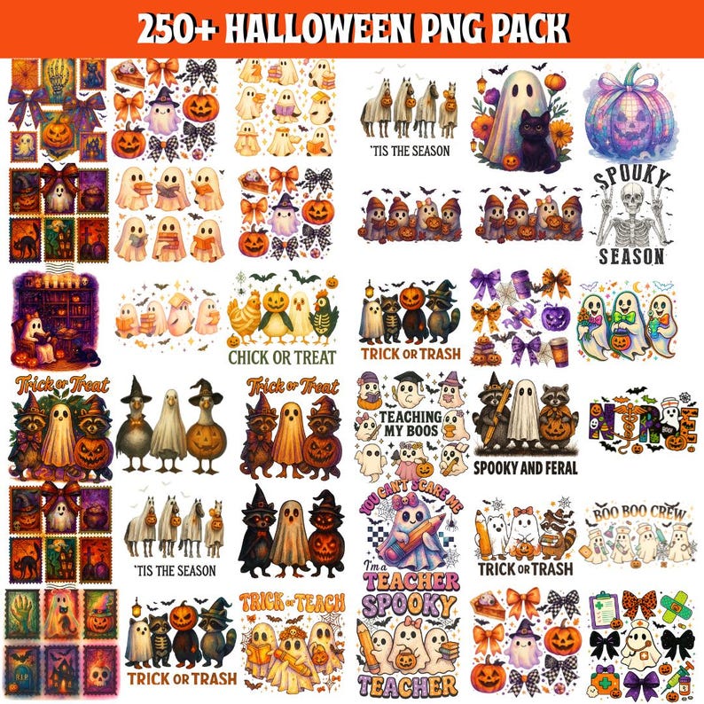 250+ Halloween Clipart Mega Bundle, Halloween Clipart Png, Happy ...