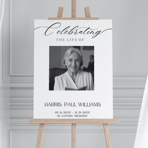 Celebration of Life Funeral Photo Collage Sign Set Templates, Funeral ...