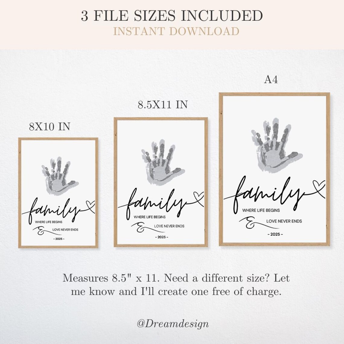 2025 Family Handprint, Handprint Art, Handprint Art Gift, Where Life ...