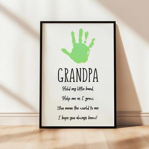 Handprint Grandpa Printable Art, Father's Day Gift, Father's Day Art ...