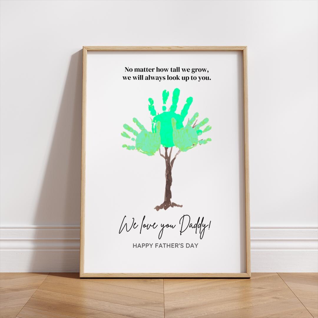 Handprint for Daddy, DIY Fathers Day Gift, Printable Keepsake, Memory ...
