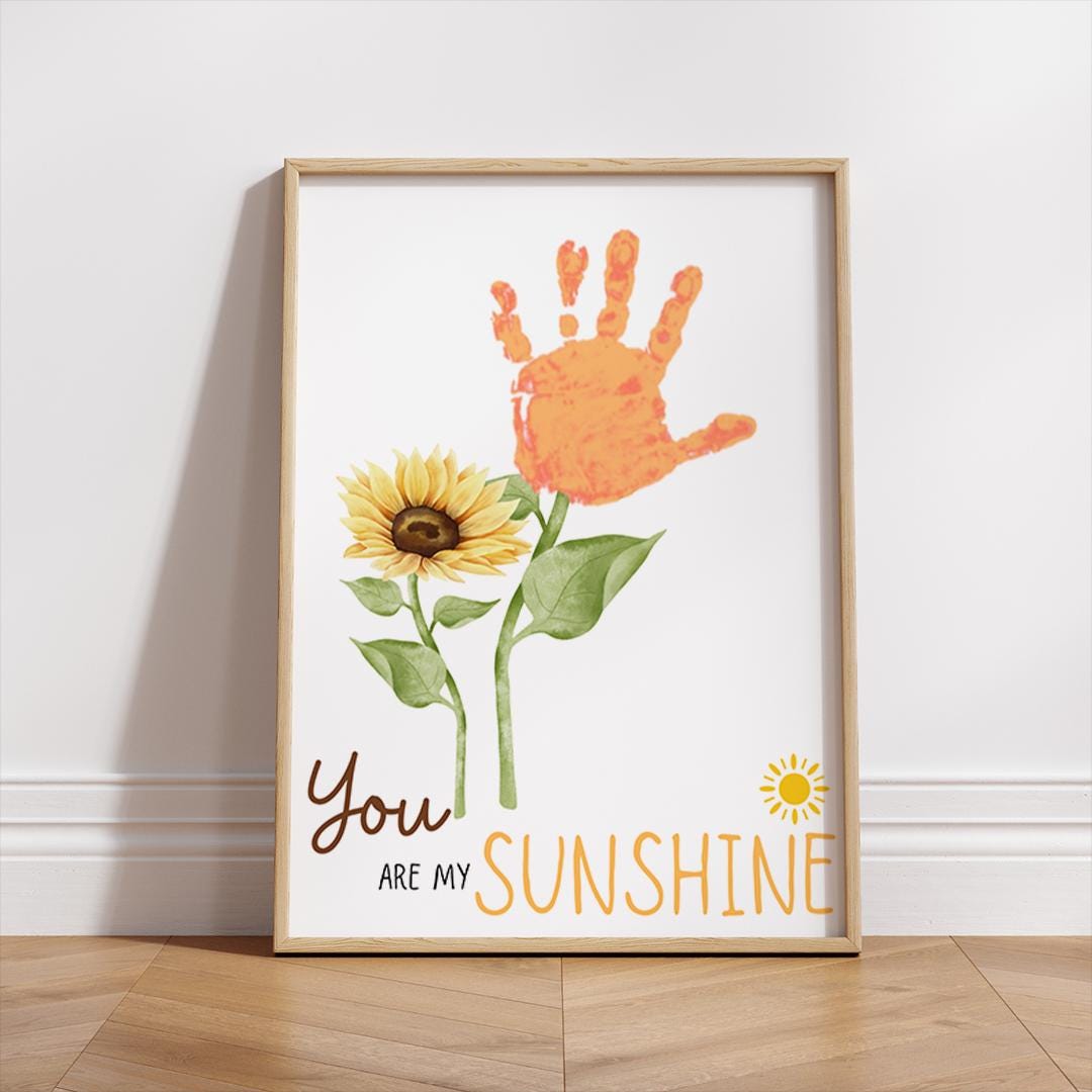 You Are My Sunshine Handprint Craft Art, Sun Flower 2 Hands, Baby ...