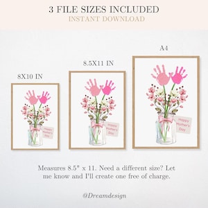 Mother's Day Handprint Art Craft, Grandma's Day Birthday Card, Thank ...