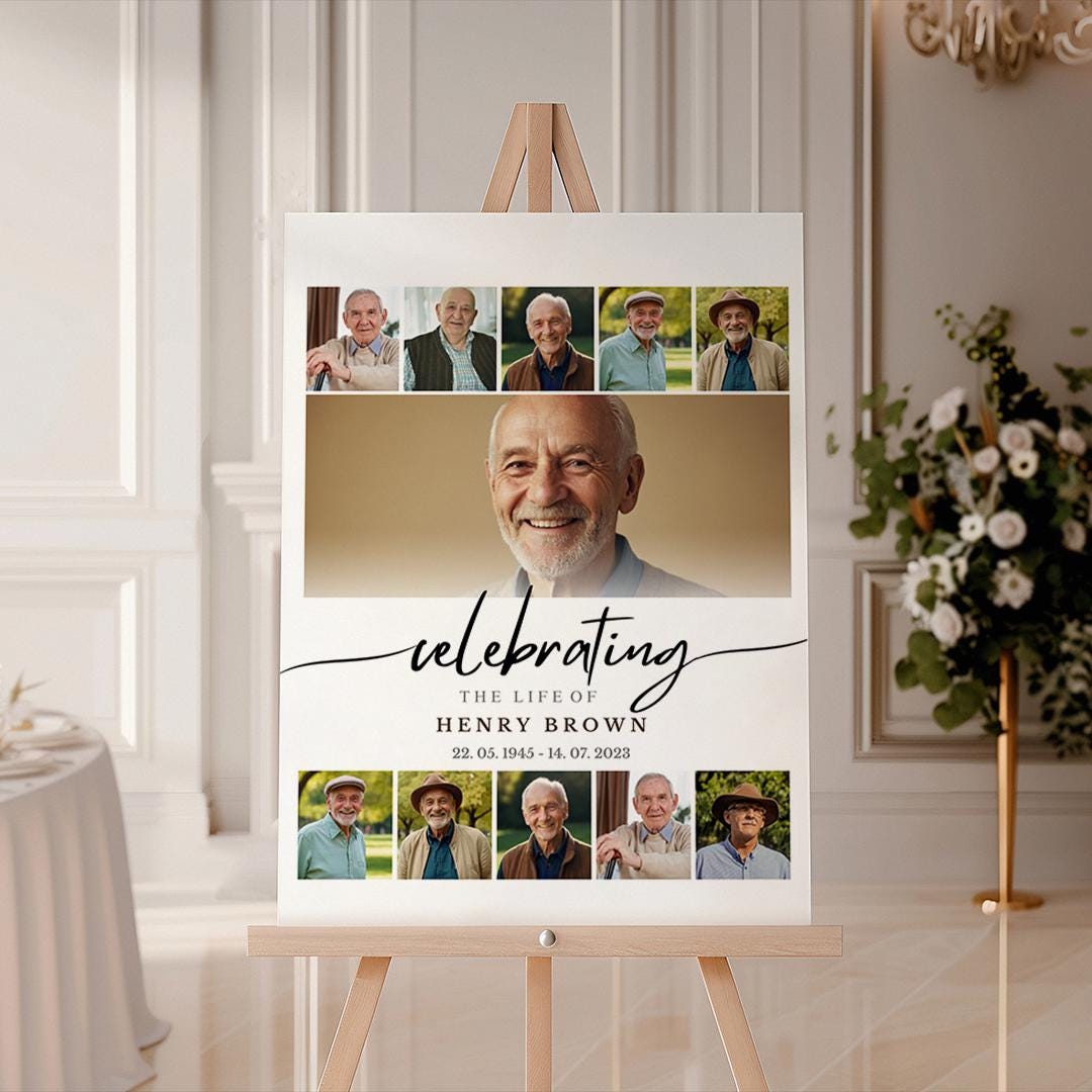 Editable Funeral Welcome Sign Template, Memorial Large Sign, Funeral ...