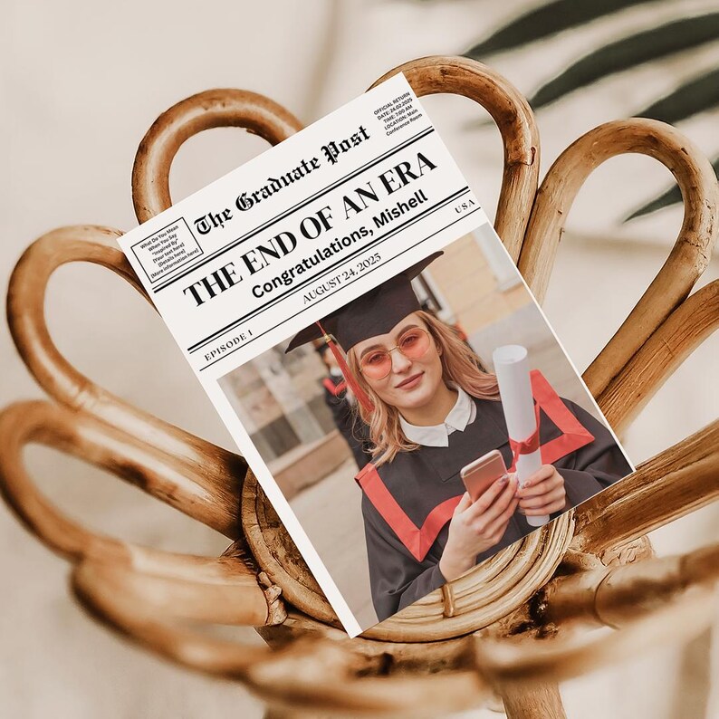 Canva Graduation Newspaper Template, Editable Newspaper Graduate, Large ...