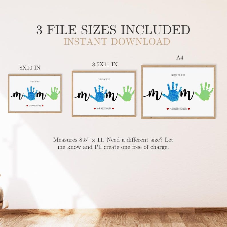 Mother's Day Mama Handprint Art, Printable Craft for Mom From Baby ...
