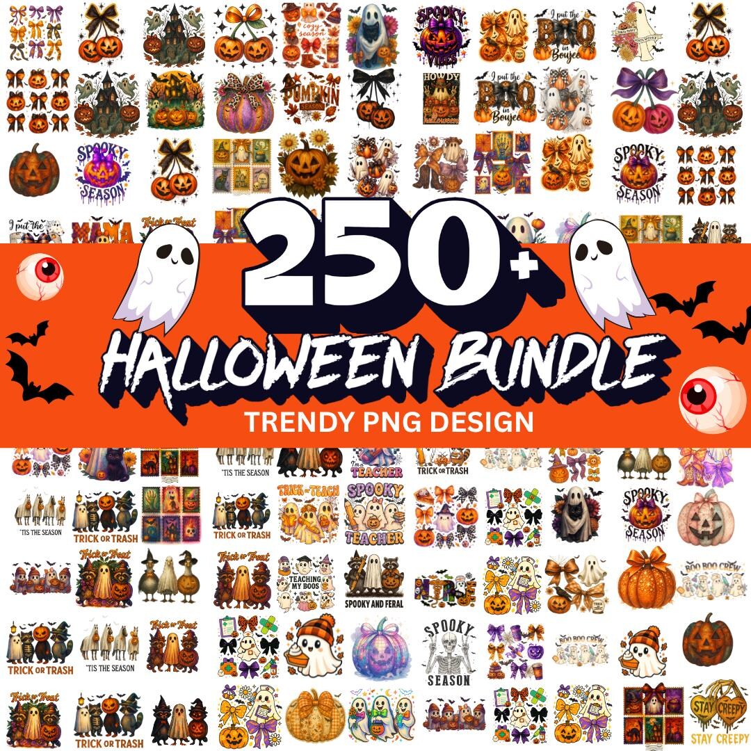 250+ Halloween Mega Bundle: Horror Film, Retro & Spooky Designs Png - Etsy