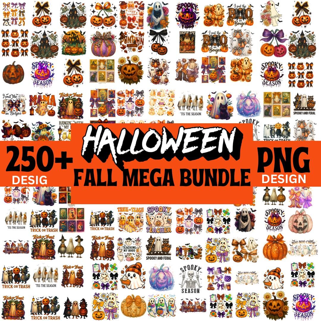 250+ Halloween Clipart Mega Bundle, Halloween Clipart Png, Happy ...