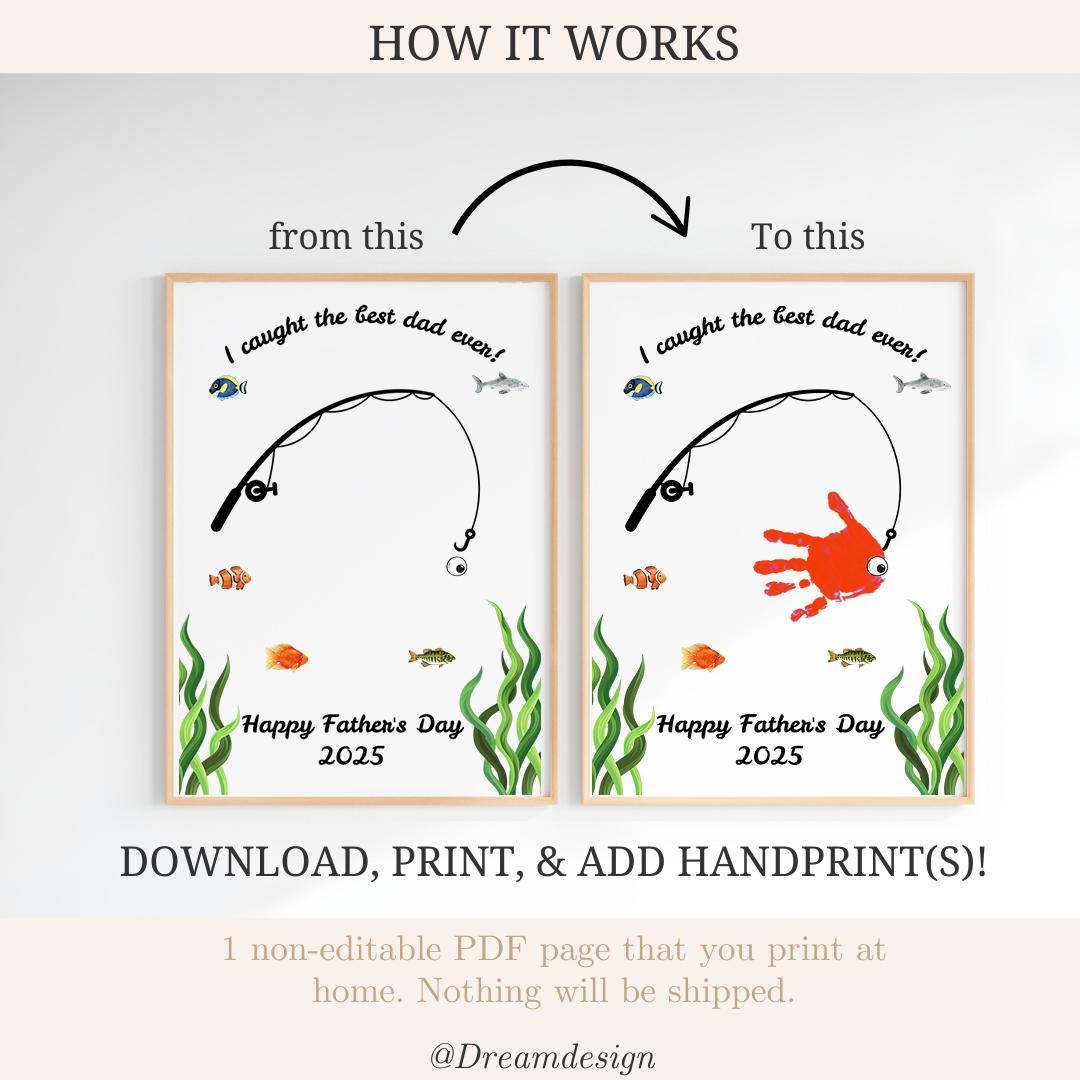 Fathers Day Handprint Craft, Fathers Day Craft, Fathers Day Fishing ...