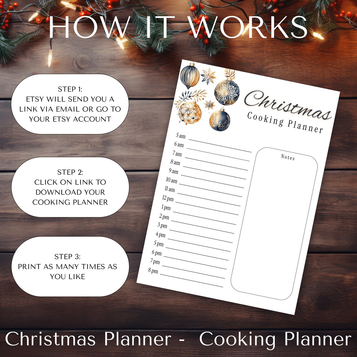 Christmas Cooking Planner Printable, Christmas Meal Planner, Christmas ...