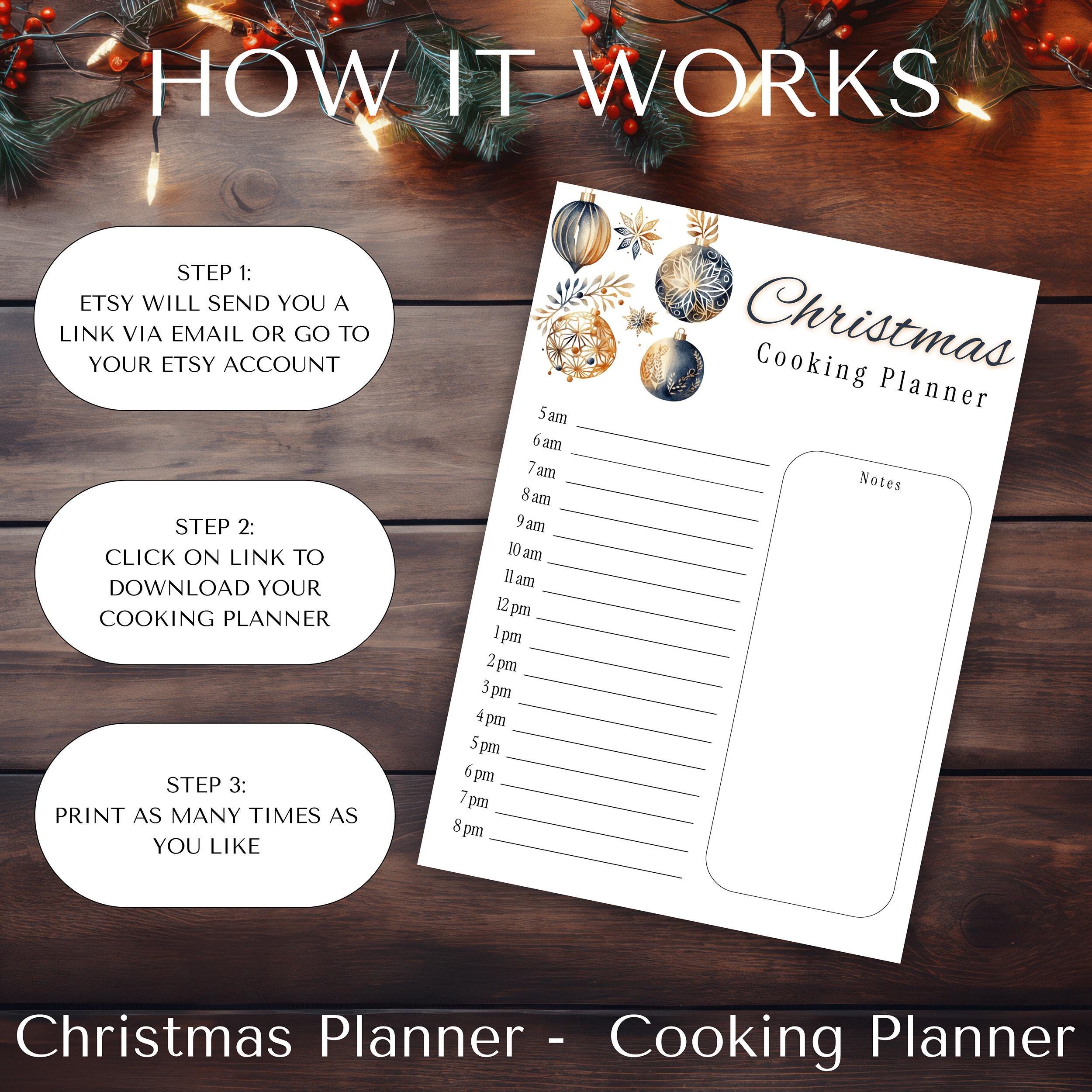 Christmas Cooking Planner Printable, Christmas Meal Planner, Christmas ...