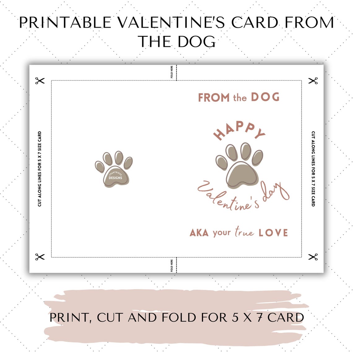 Dog Themed Valentine's Day Card Printable Greeting for Dog Parents Dog ...