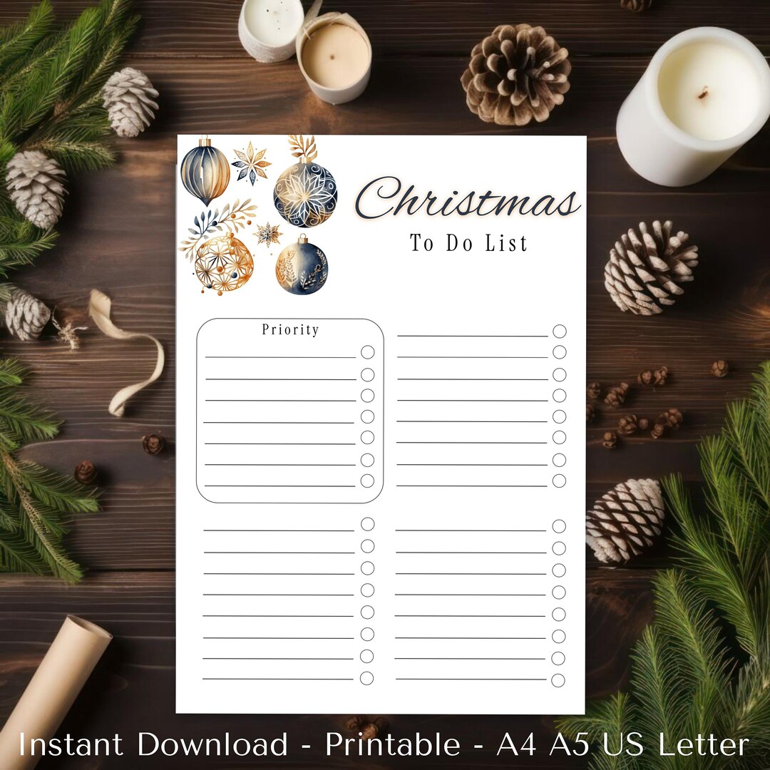 Christmas to Do List Printable, Christmas Priority List, Christmas ...